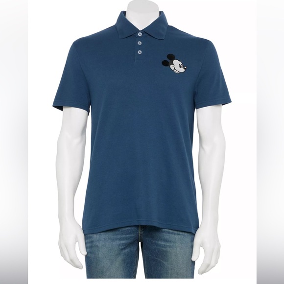 Disney | Shirts | Disney Mens Blue Polo Shirt | Poshmark